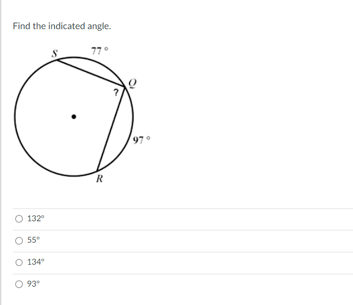 Solved Find the indicated angle “?”. Group of answer choices | Chegg.com