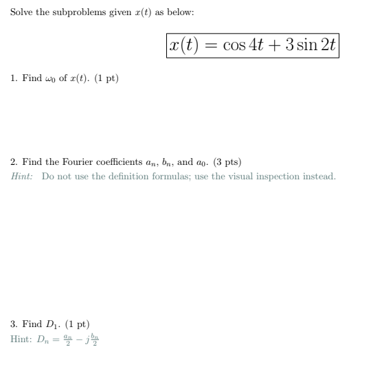 Solved Solve the subproblems given r(t) as below: (t)cos 4t | Chegg.com