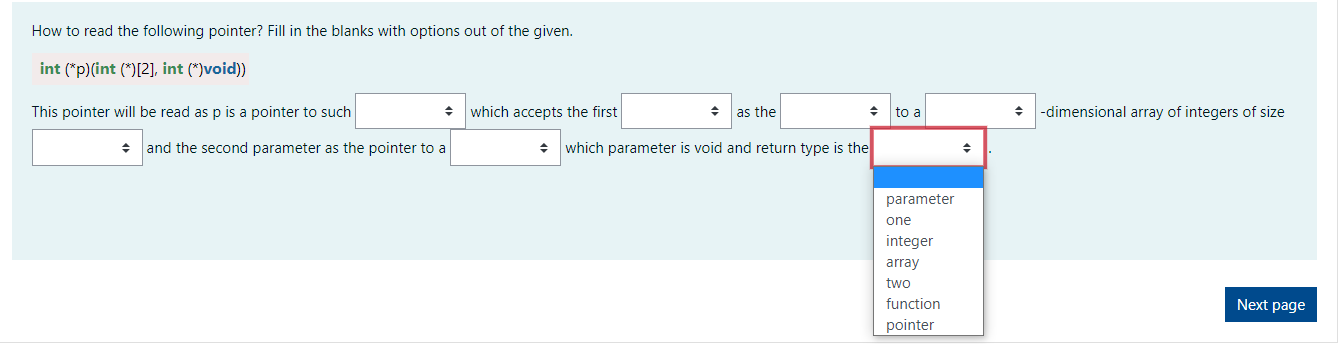 Solved How to read the following pointer? Fill in the blanks | Chegg.com