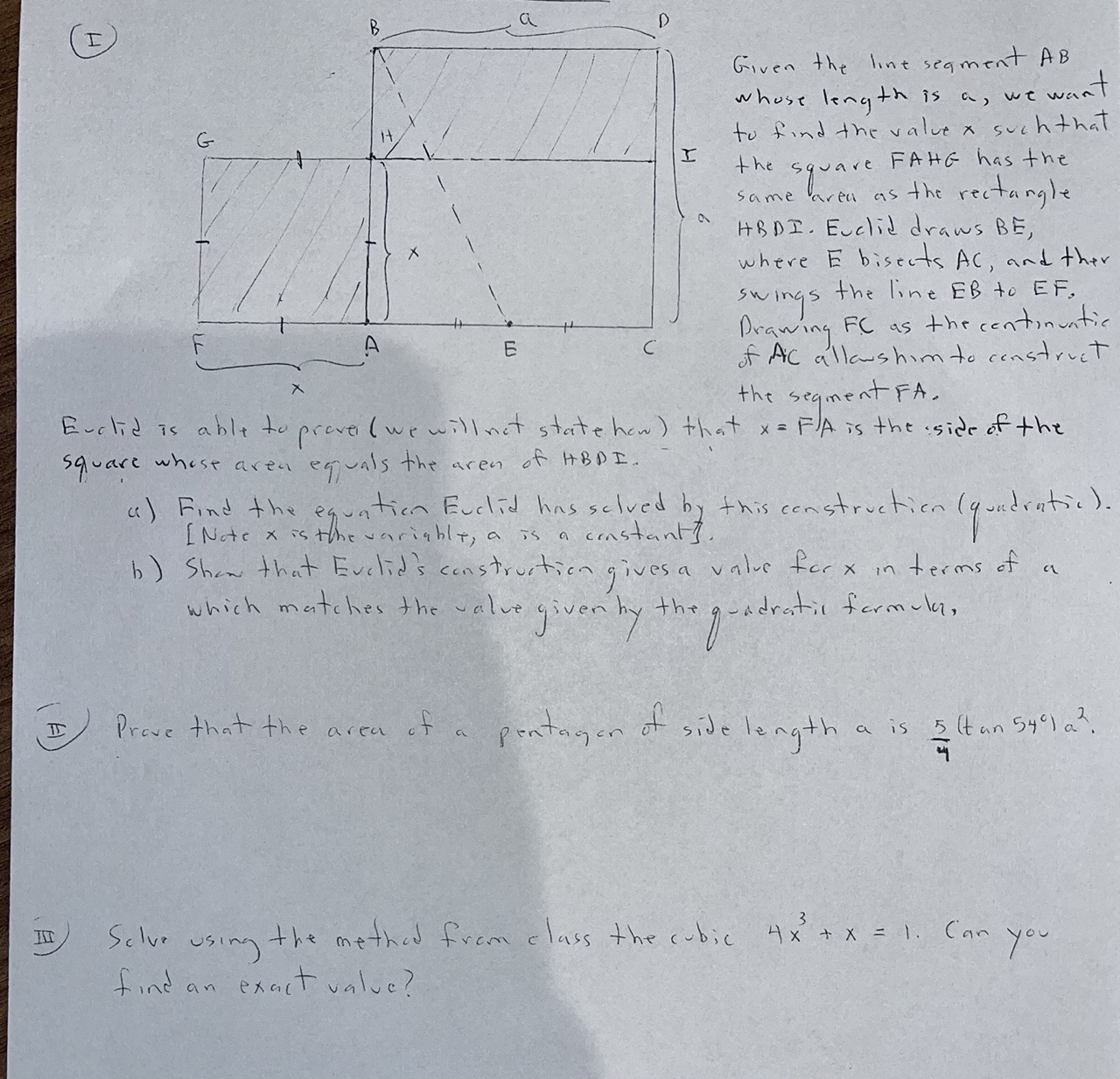 Solved a) Find the equation Euclid has solved by this | Chegg.com Solved a) Find the equation Euclid has solved by this | Chegg.com