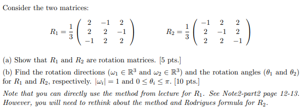 Solved Consider the two matrices: | Chegg.com
