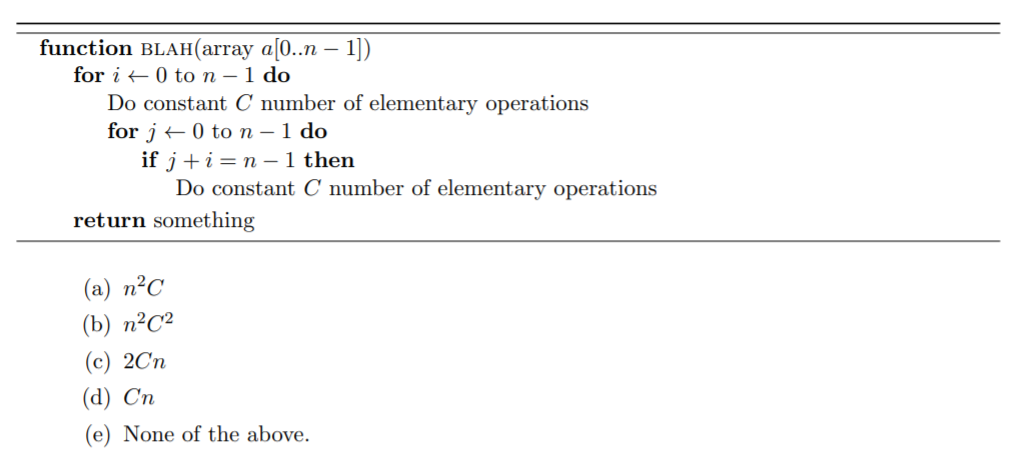 Solved An elementary operation in this question is only a | Chegg.com