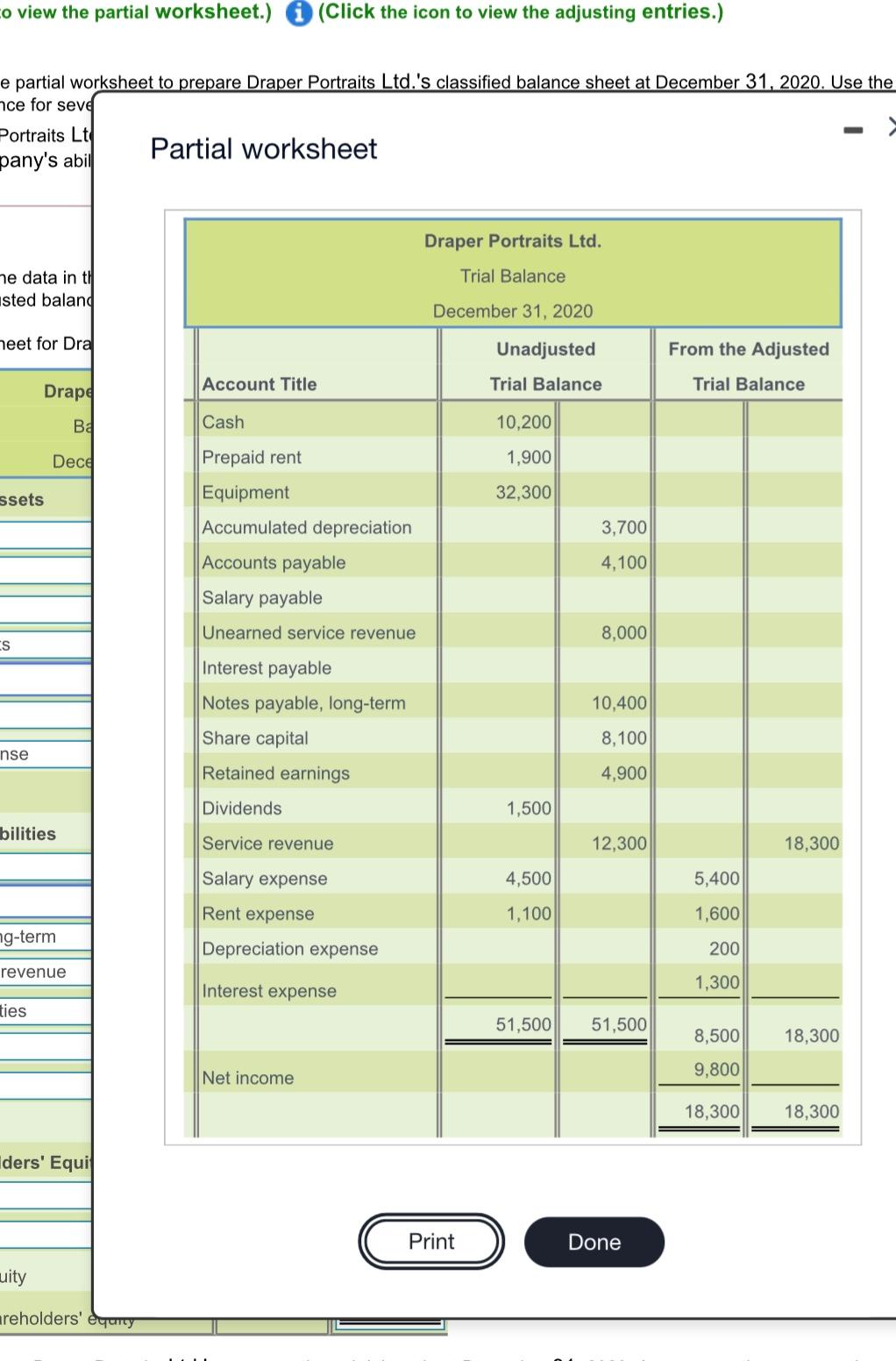 Solved o view the partial worksheet.) O (Click the icon to | Chegg.com