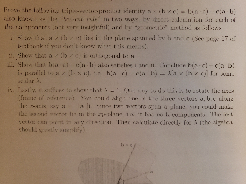 Solved Prove the following triple-vector-product identity a | Chegg.com