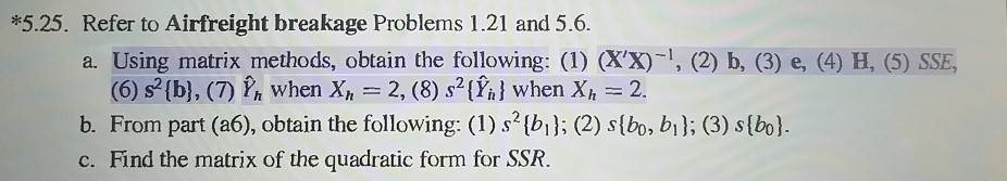 *5.25. Refer to Airfreight breakage Problems 1.21 and | Chegg.com