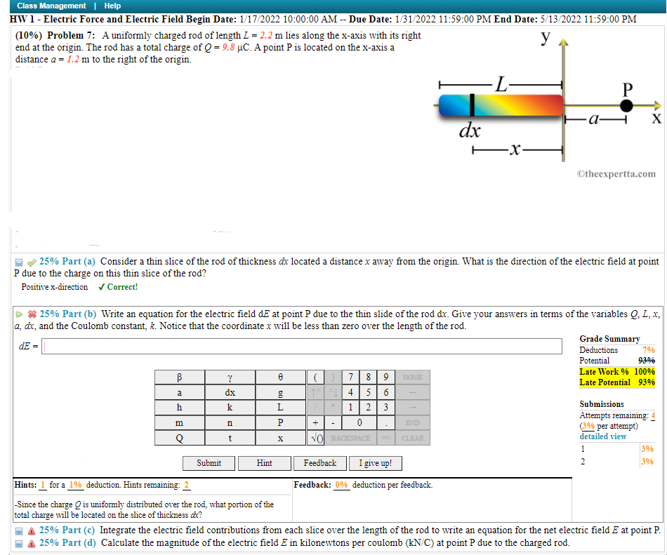 Solved Class Management Help HW 1 - Electric Force and | Chegg.com