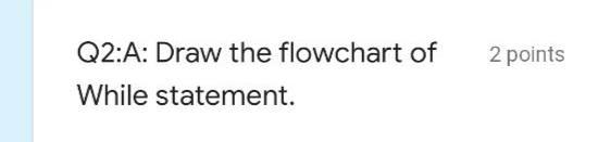 Solved Q2:A: Draw the flowchart of 2 points While statement. | Chegg.com