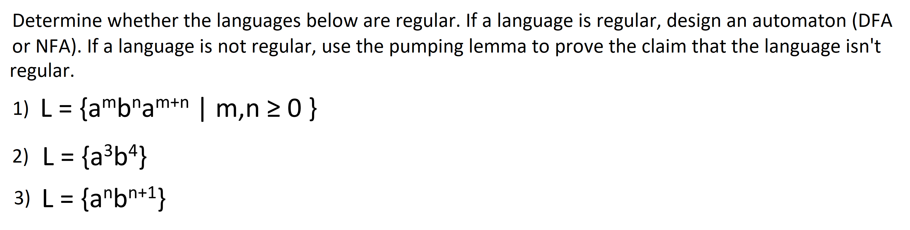 Solved Determine whether the languages below are regular. If | Chegg.com