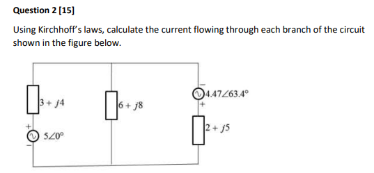 Solved Using Kirchhoff's laws, calculate the current flowing | Chegg.com