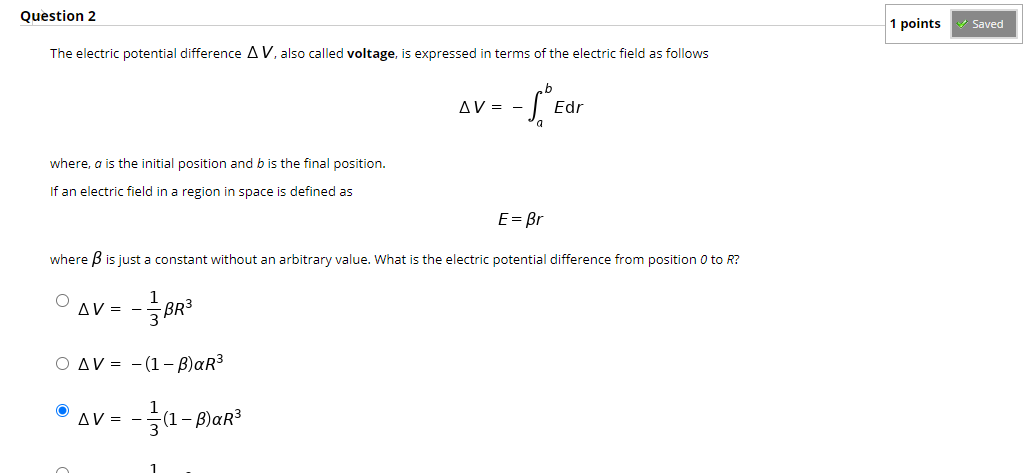 Solved The electric potential difference increment V, also | Chegg.com