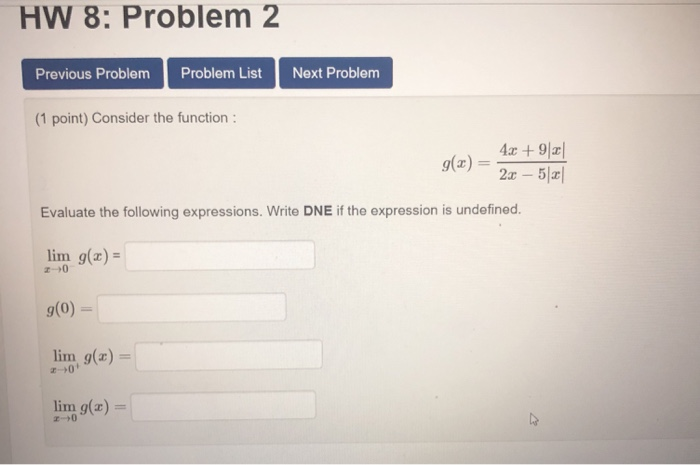 Solved Hw 8 Problem 2 Previous Problem Problem Listnext 9911