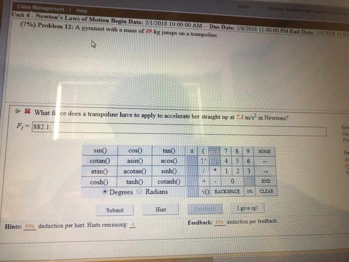 Solved Class Management 1 Help Unit 4 Newton's Laws of | Chegg.com Solved Class Management 1 Help Unit 4 Newton's Laws of | Chegg.com