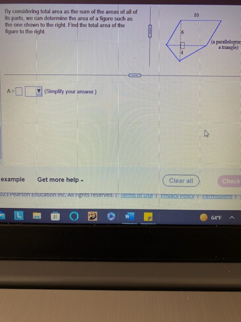 Solved By considering total area as the sum of the areas of | Chegg.com