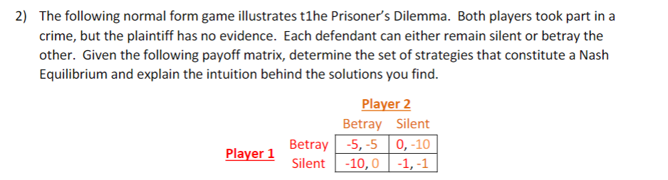 Solved This is Game Theory assignment from my ECON 100 | Chegg.com
