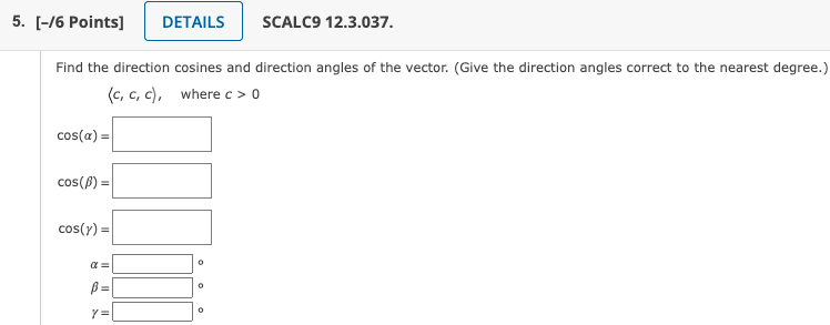 Solved 5. [-16 Points) DETAILS SCALC9 12.3.037. Find the | Chegg.com