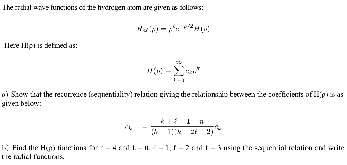 The Radial Wave Functions Of The Hydrogen Atom Are