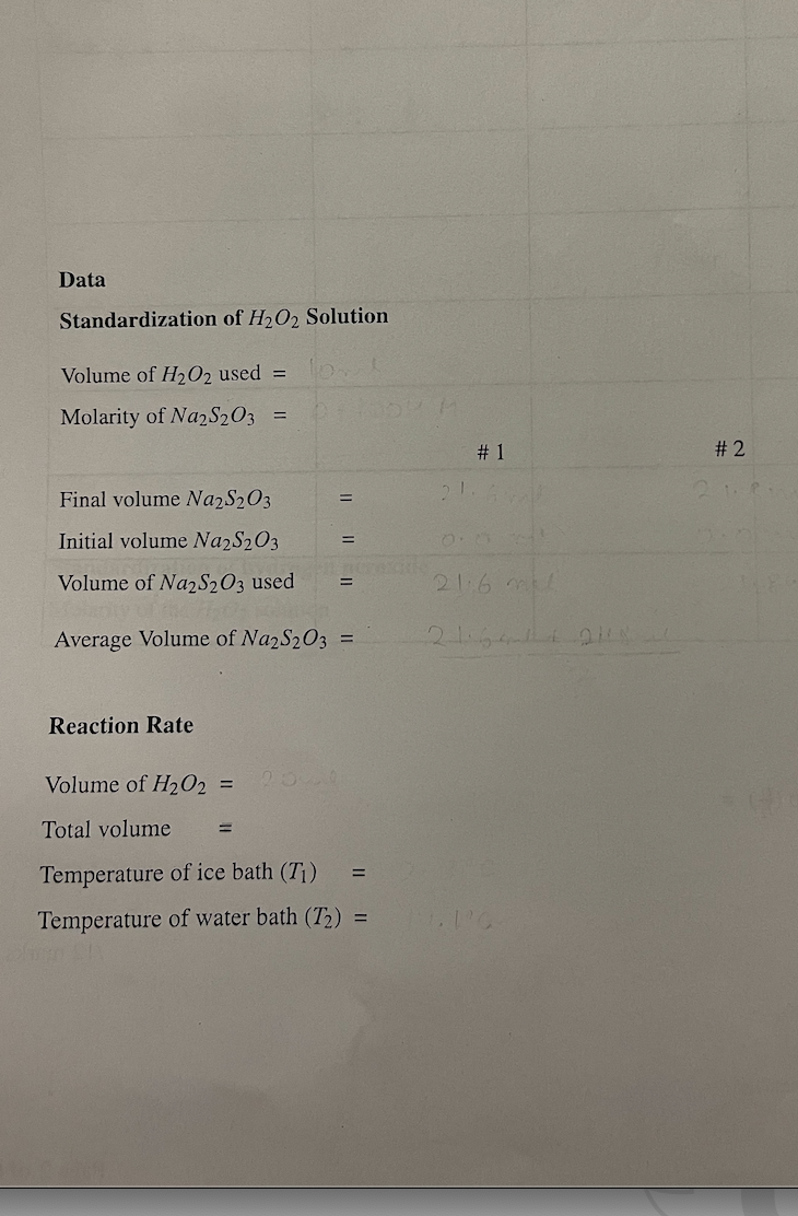 Standardization of hydrogen peroxide solution Volume | Chegg.com