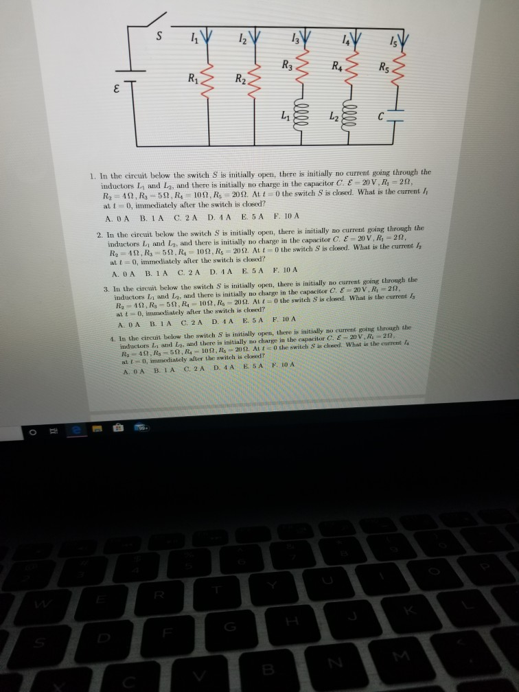 Solved 1. In the circuit below the switch S is initially | Chegg.com