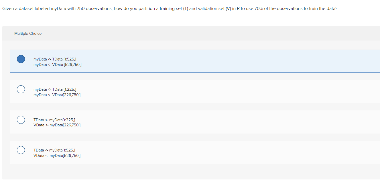 Multiple Choice myData