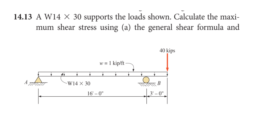 Solved 14.13 A W14 ×30 supports the loads shown. Calculate | Chegg.com