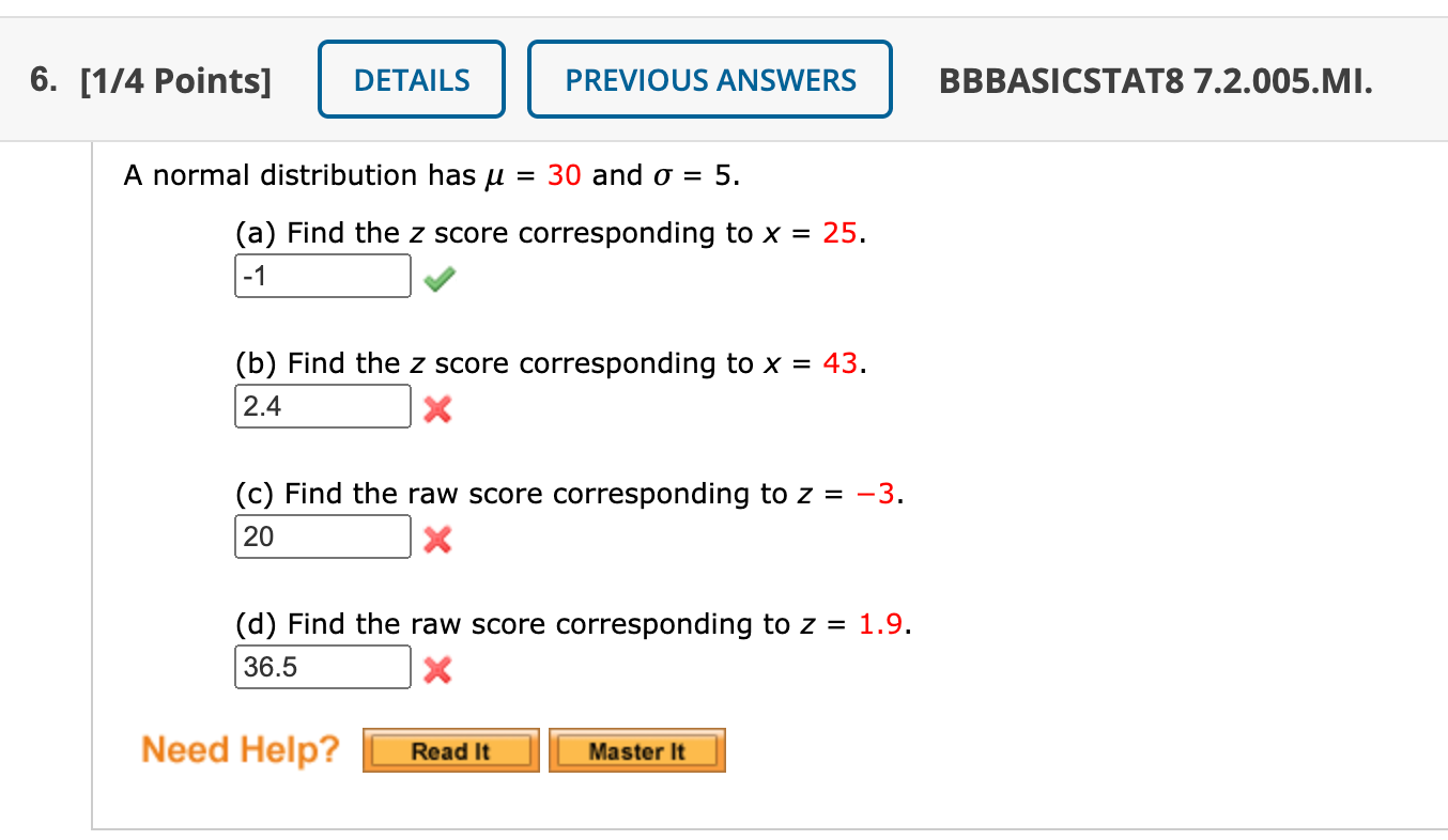 Solved 6. [1/4 Points] DETAILS PREVIOUS ANSWERS BBBASICSTAT8 | Chegg.com