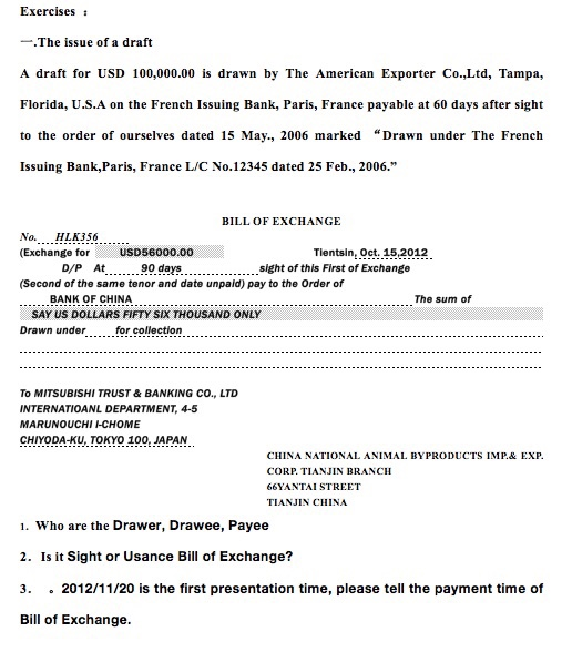 Solved Exercises -..The issue of a draft A draft for USD | Chegg.com