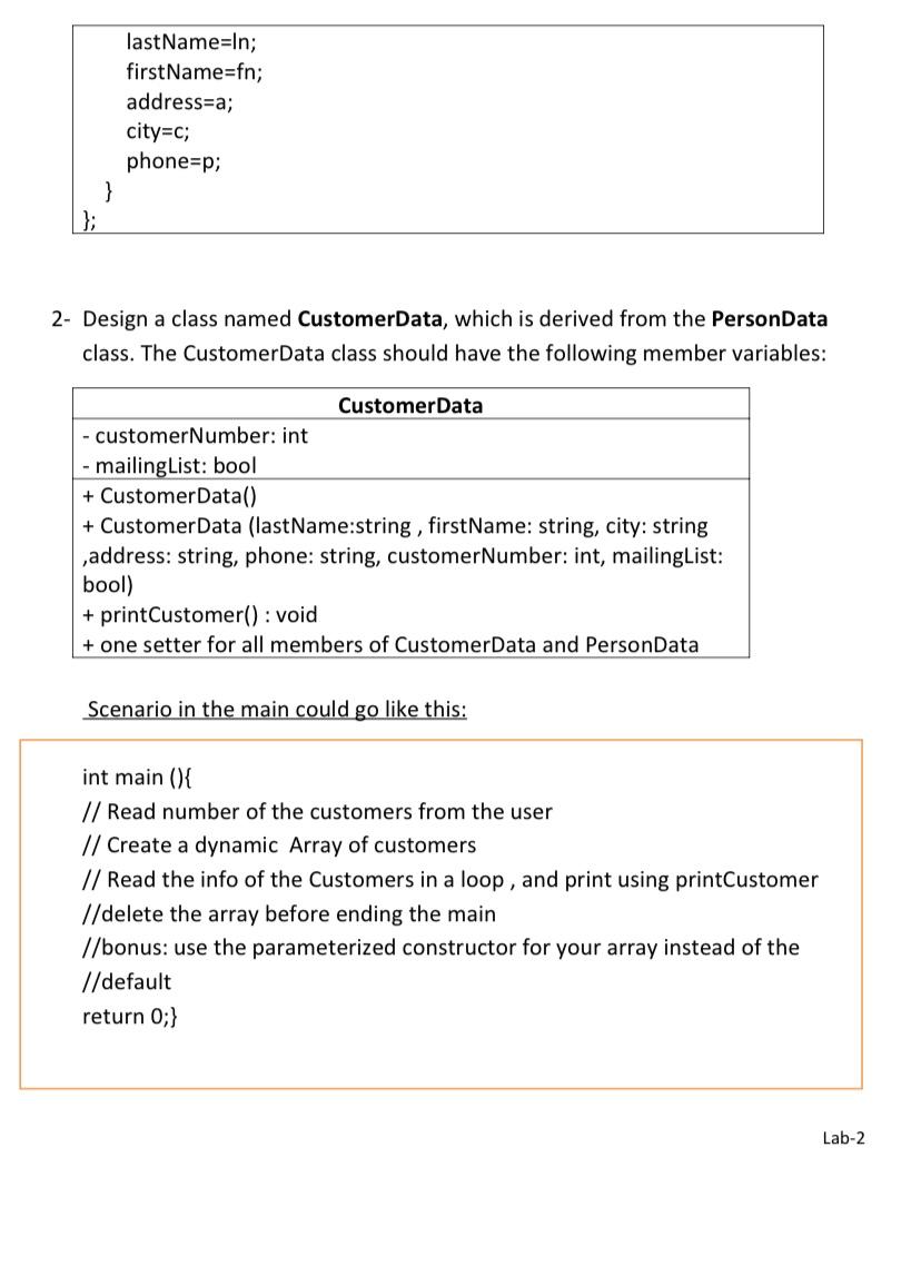 Solved Lab 7 Inheritance Inheritance Is One Of The Most 