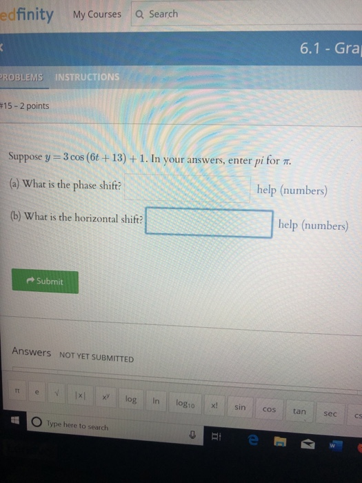 Solved edfinity My Courses Q Search 6.1 Gra PROBLEMS | Chegg.com