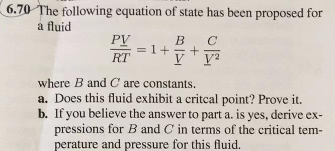 Solved 6.70 The following equation of state has been | Chegg.com