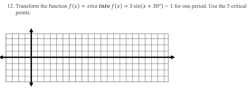 Solved 12. Transform the function f(x)=sinx into | Chegg.com