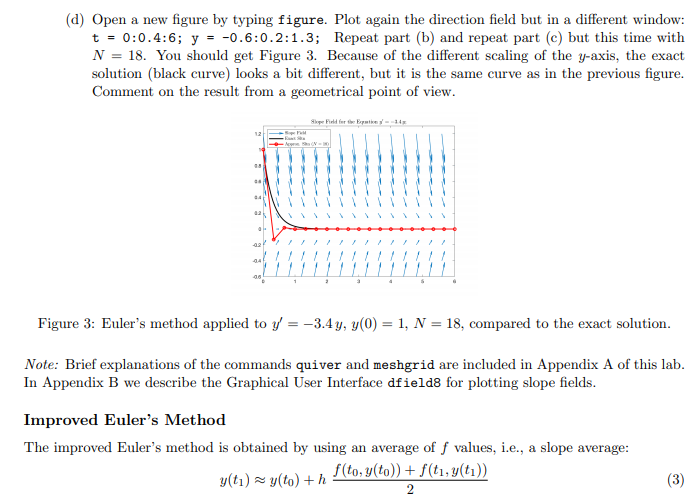MAT 275 Laboratory 3 Numerical Solutions by Euler and | Chegg.com