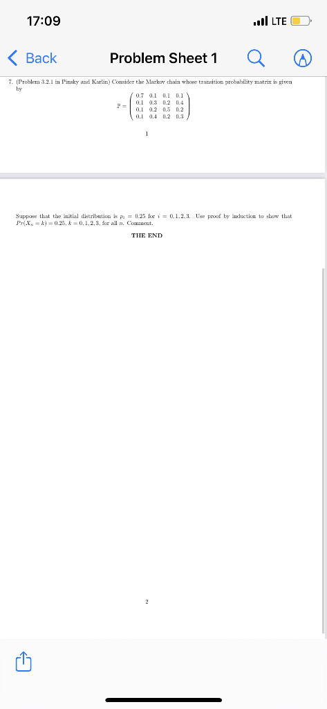 Solved 17:09 • ∥ LTE Problem Sheet 1 7. (Problem 3.2.1 in | Chegg.com