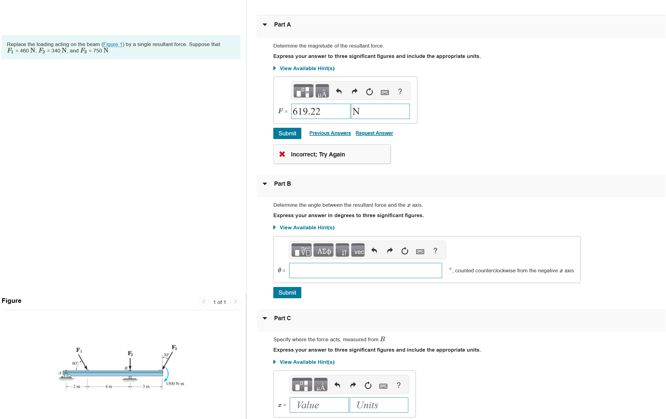 Solved Replace the loading acting on the beam (Figure 1) ﻿by | Chegg.com