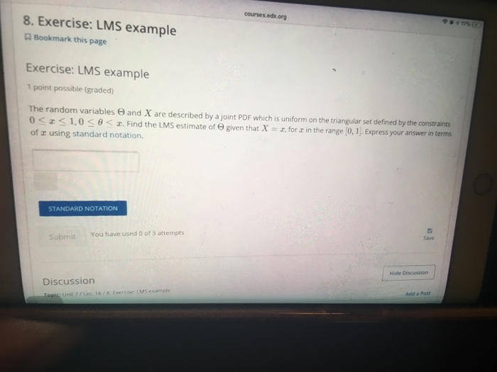 Solved courses.edx.org 8. Exercise: LMS example Bookmark | Chegg.com