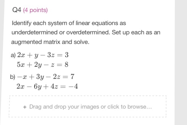 Solved Identify each system of linear equations as | Chegg.com