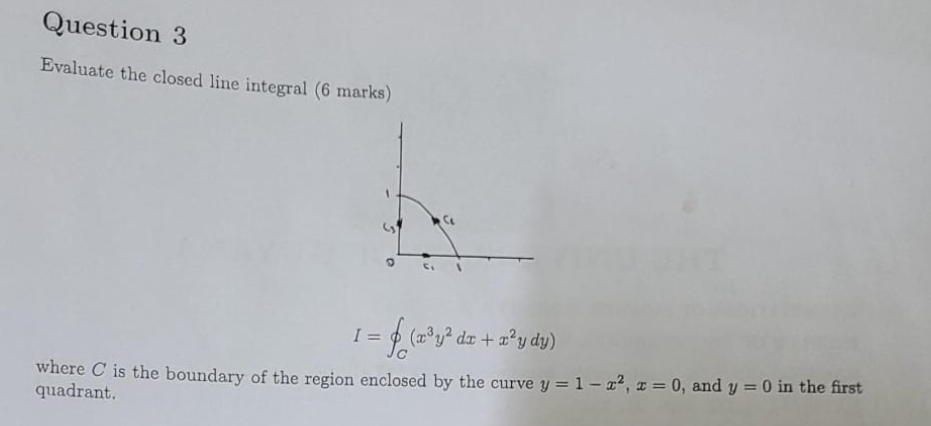 Solved Evaluate the closed line integral ( 6 marks) | Chegg.com