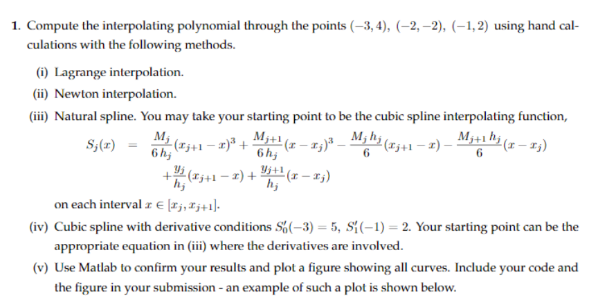 Solved 1. Compute the interpolating polynomial through the | Chegg.com