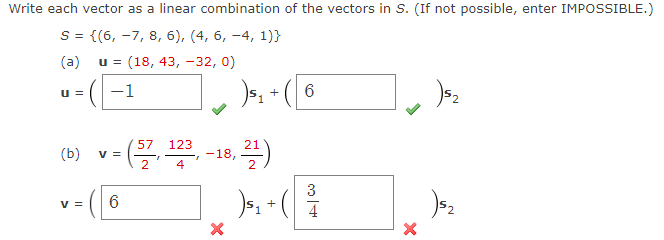 Solved Write each vector as a linear combination of the | Chegg.com