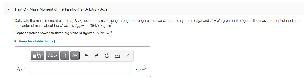 Solved Part A - Mass Product or inertia Learning Goal: To | Chegg.com