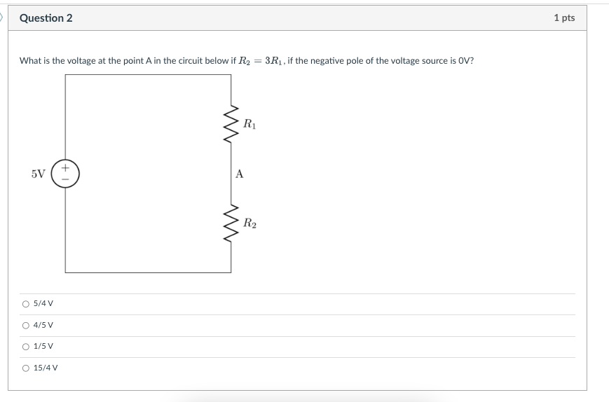 Solved What is the voltage at the point A in the circuit | Chegg.com