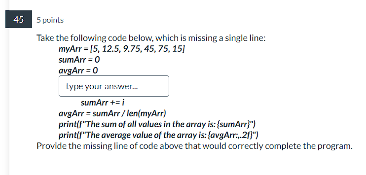 Solved 45 ﻿pointsTake the following code below, which is | Chegg.com