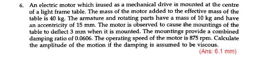 Solved 6. An electric motor which isused as a mechanical | Chegg.com