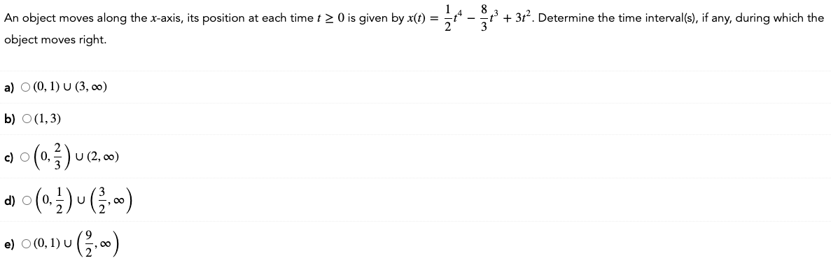 Solved An Object Moves Along The X Axis Its Position At