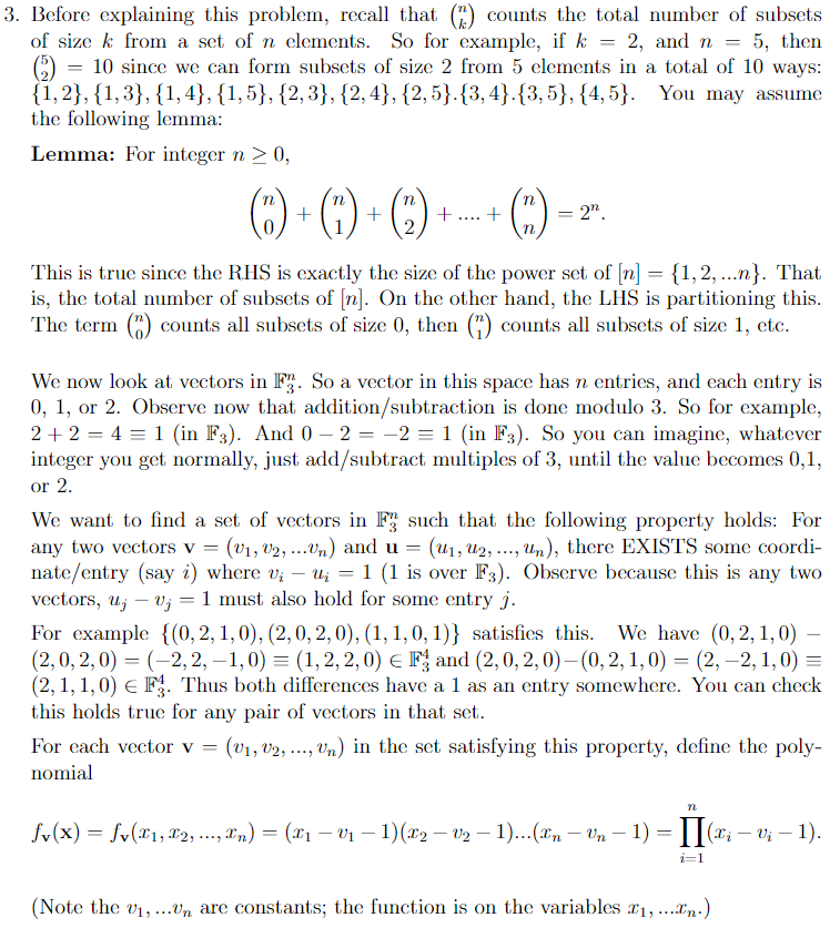 Solved 3. Before explaining this problem, recall that (m) | Chegg.com