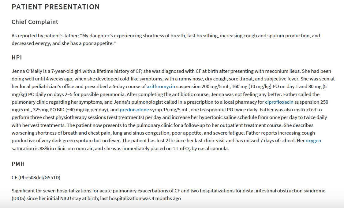 Solved PATIENT PRESENTATION Chief Complaint As reported by | Chegg.com