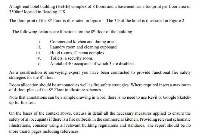 Solved A high-end hotel building (HeHB) complex of 8 floors | Chegg.com