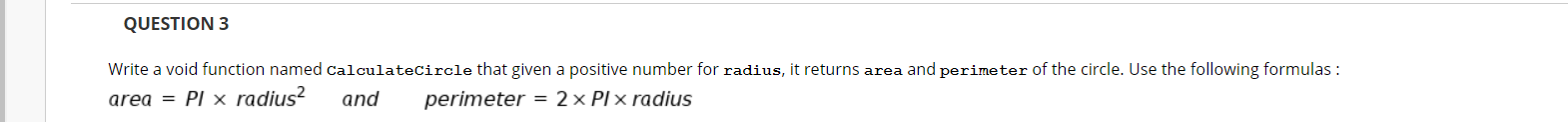 Solved QUESTION 3 Write a void function named | Chegg.com