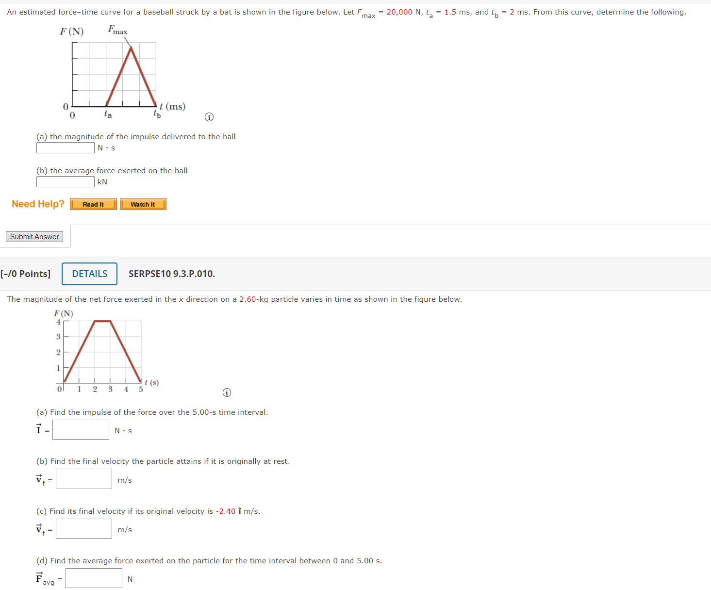 Solved i) (a) the magnitude of the impulse delivered to the | Chegg.com