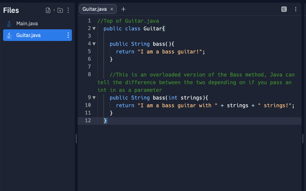 Solved Create A New Method That Overloads The Bass Method 