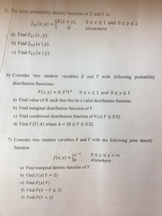 Solved The joint probability density function of X and Y is: | Chegg.com